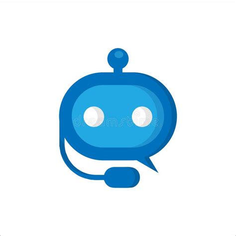 Chat Bot Logo Design Concept Virtual Smart Assistant Bot Icon Stock