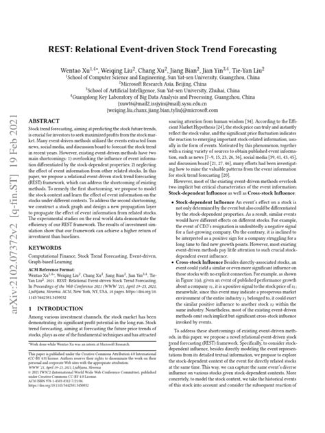 Rest Relational Event Driven Stock Trend Forecasting Pdf Technical Analysis Time Series