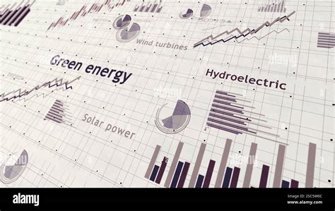 green energy clean power and sustainable economy charts and graphs