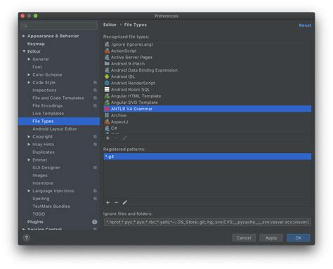 Antlr I Cannot Edit The G4 File In Idea After Creating It Stack