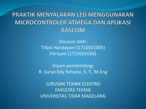Running Led Menggunakan Mikrokontroler Atmega16 Ppt