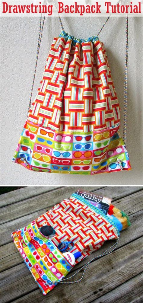 Drawstring Backpack Tutorial Easy Diy Pattern