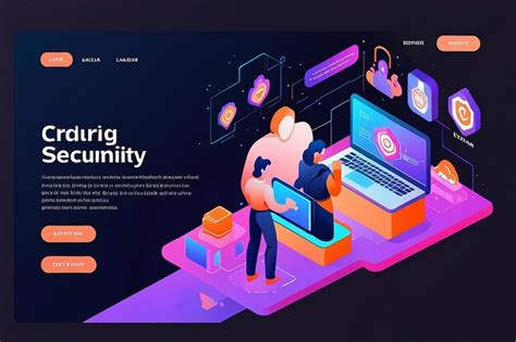 Cyber Data Security Isometric Landing Page Banner Premium Ai Generated Image