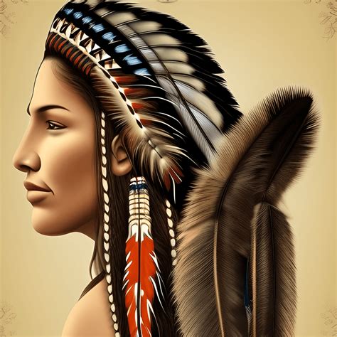 Beautiful Intricate Native American Squaw With Stunning Native American