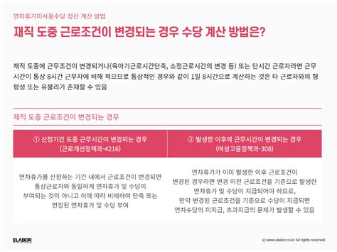 미사용 연차수당 계산 방법 거제시 비정규직노동자 지원센터