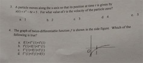 solved a particle moves along the x axis so that it a