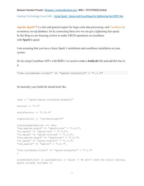Apache Spark With Akka Couchbase Code By Bhawani Pdf Cloud