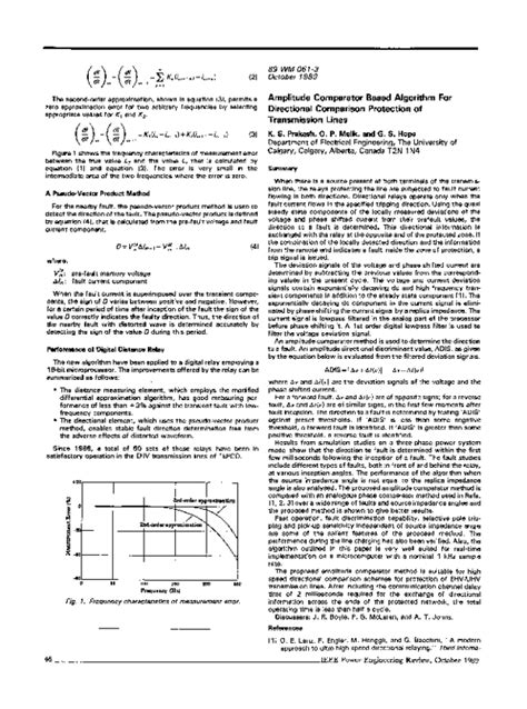 Pdf Amplitude Comparator Based Algorithm For Directional Comparison Protection Of Transmission