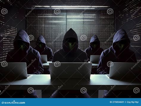 Hackers Without Face Concept Of Hacker Group Organization Or