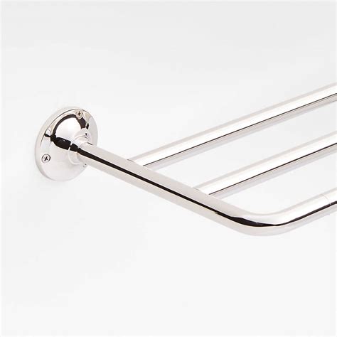 Crate And Barrel Towel Rack Tapered Polished Chrome Wall Mounted