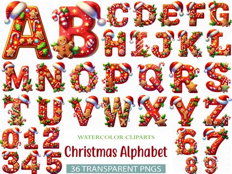 Christmas Alphabet Clipart Graphic By Craftnest · Creative Fabrica