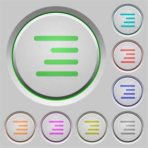 Text Align Right Push Buttons Stock Vector Illustration Of Truetype Round