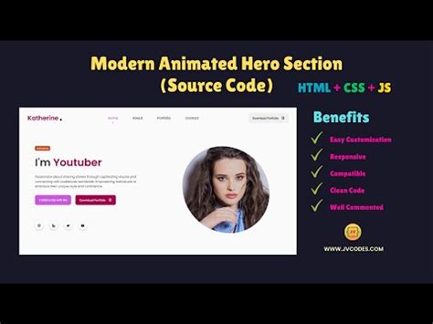 Modern Animated Hero Section Using HTML, CSS and JavaScript (Free ...