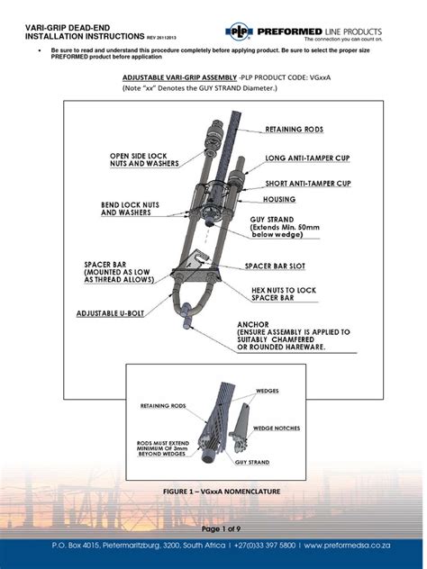 Plp Sa Vari Grip Dead End Installation Instruction 26112013 Pdf Screw Nut Hardware