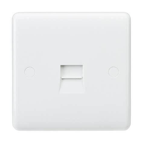 Telephone Master Socket Matt White Rounded Edge Niori