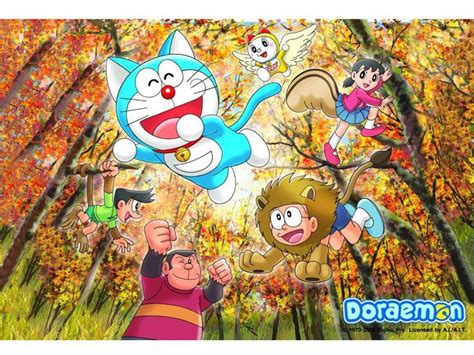 Doraemon Cartoon Characters In Autumn Forest