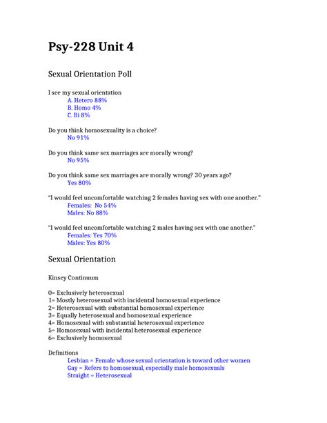 Sexual Orientation Poll And The Art Of Kissing Psy 228 Docsity
