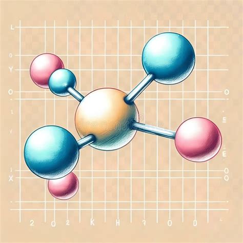 Chemical Bonds Between Atoms Forming A Molecule Stock Illustration