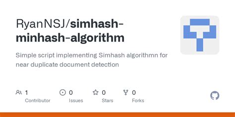 Github Ryannsjsimhash Minhash Algorithm Simple Script Implementing