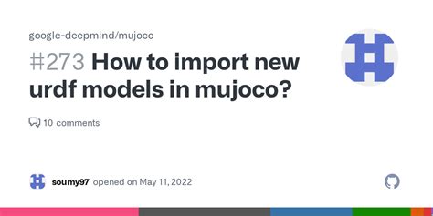 How To Import New Urdf Models In Mujoco Issue Google Deepmind Mujoco GitHub