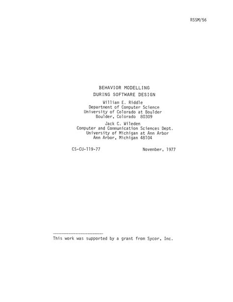 PDF Behavior Modeling During Software Design