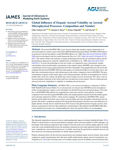 Pdf Global Influence Of Organic Aerosol Volatility On Aerosol Microphysical Processes