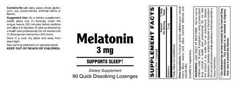 Melatonin 3mg Lozenge Natural Wellness Corner