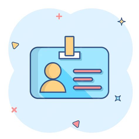 Premium Vector | Id card icon in comic style Identity badge vector cartoon illustration ...