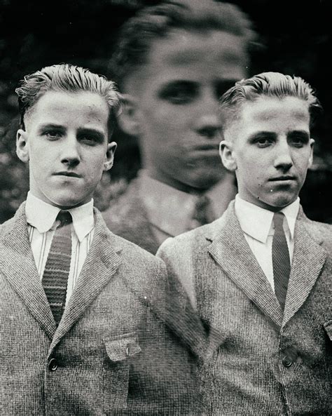 Vintage Photo Twin Boys Brothers Double Exposure Strange Wall Decor