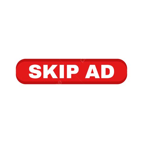 skip ad button in red rounded rectangle shape vector skip ad button