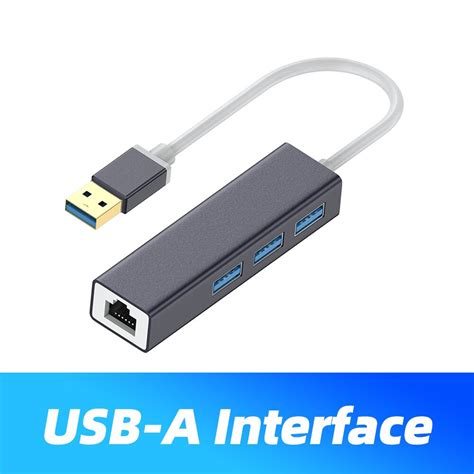 Usb Ethernet With 3 Port Usb Hub 20 Rj45 Lan Netw Grandado