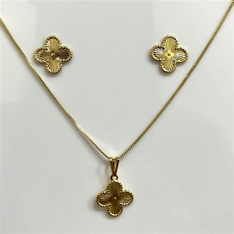 Conjunto Colar E Brinco Inspiração Van Cleef Elo7