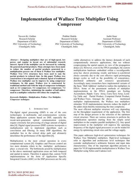 implementation of wallace tree multiplier using compressor