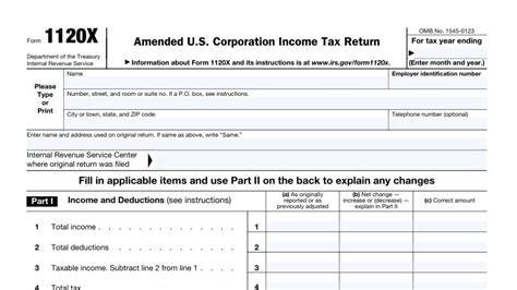 Form 1120 X Instructions 2025 2026
