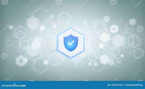 Shield Web Security Concept On A Background 3d Rendering Stock