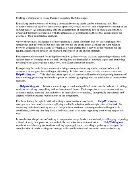 How To Write A Comparative Essay Thesis Pdf Essays Thesis