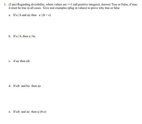 solved 1 5 pts regarding divisibility where values are