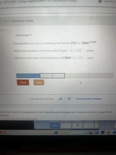 Solved 481 Exponential Models Jump To Levvel 1 The