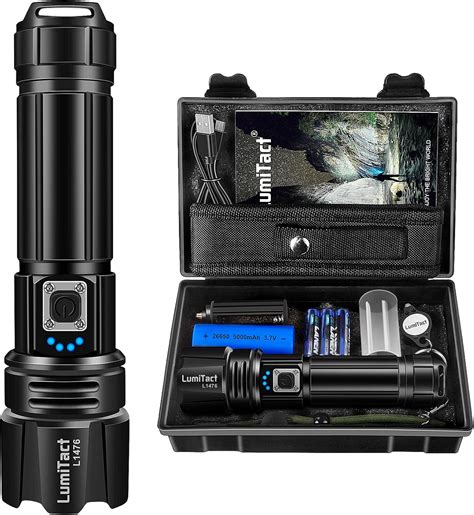 Lumitact Torches Led Super Bright Rechargeable Led Torch 10000 Lumens Xhp702 Tactical