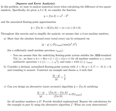solved squares and error analysis in this problem we