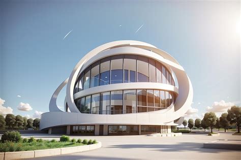 Premium Ai Image 3d Render Of A Modern Circle Building Model