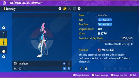 Shiny 6iv Inteleon With Hidden Abilities And Master Ball And Sobble In
