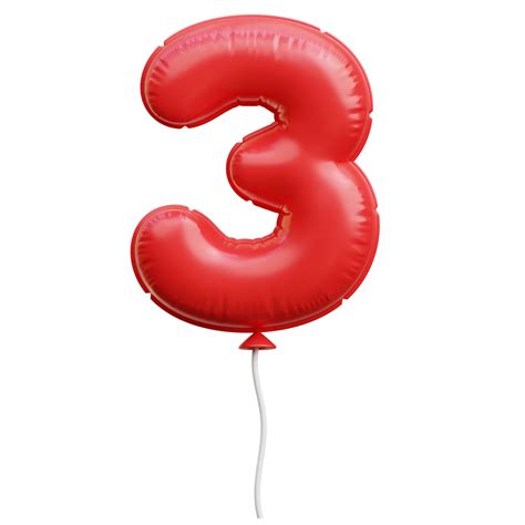 Ballon Nummer Drei 3d Symbol Abbildungen 34412982 Png