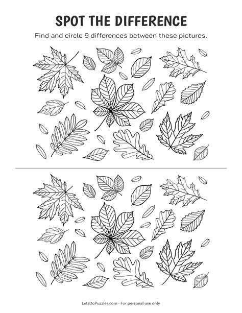 Autumn Leaves Spot The Difference