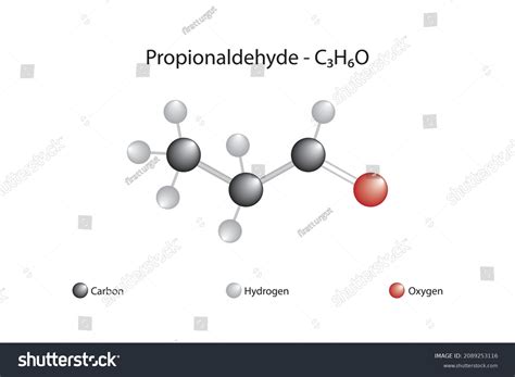 Molecular Formula Propionaldehyde Propionaldehyde Propanal Threecarbon Stock Vector Royalty