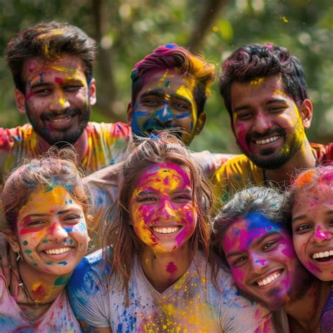 Premium Photo Young Boys And Girls Playing Holi Color Festival Raw