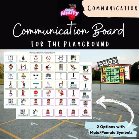 Communication Board For The Playground Recess Social Skills Visuals