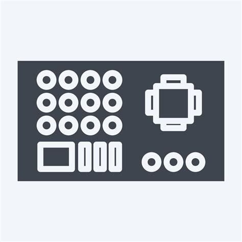 Icon Motherboard Suitable For Computer Components Symbol Glyph Style Simple Design Editable