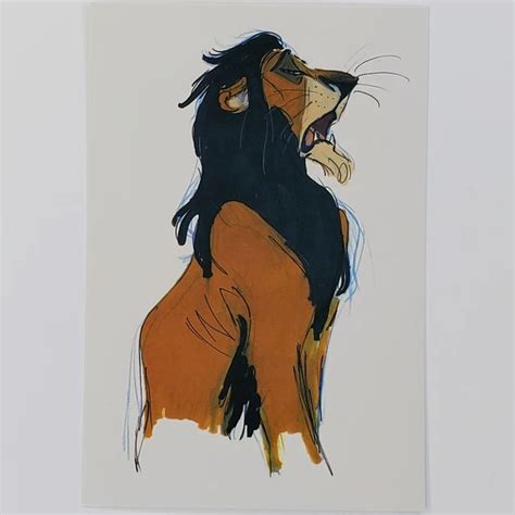 The Lion King Postcard Scar Concept Art Of Disney Villain Andreas Deja Pencil £4 81 Picclick Uk