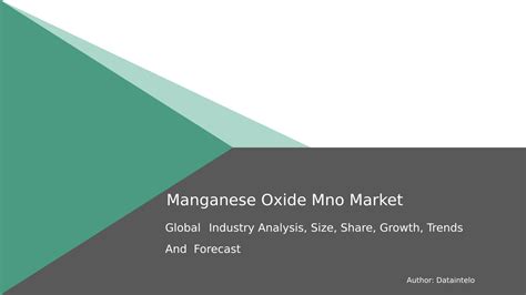 Manganese Oxide Mno Market Report Global Forecast From 2025 To 2033